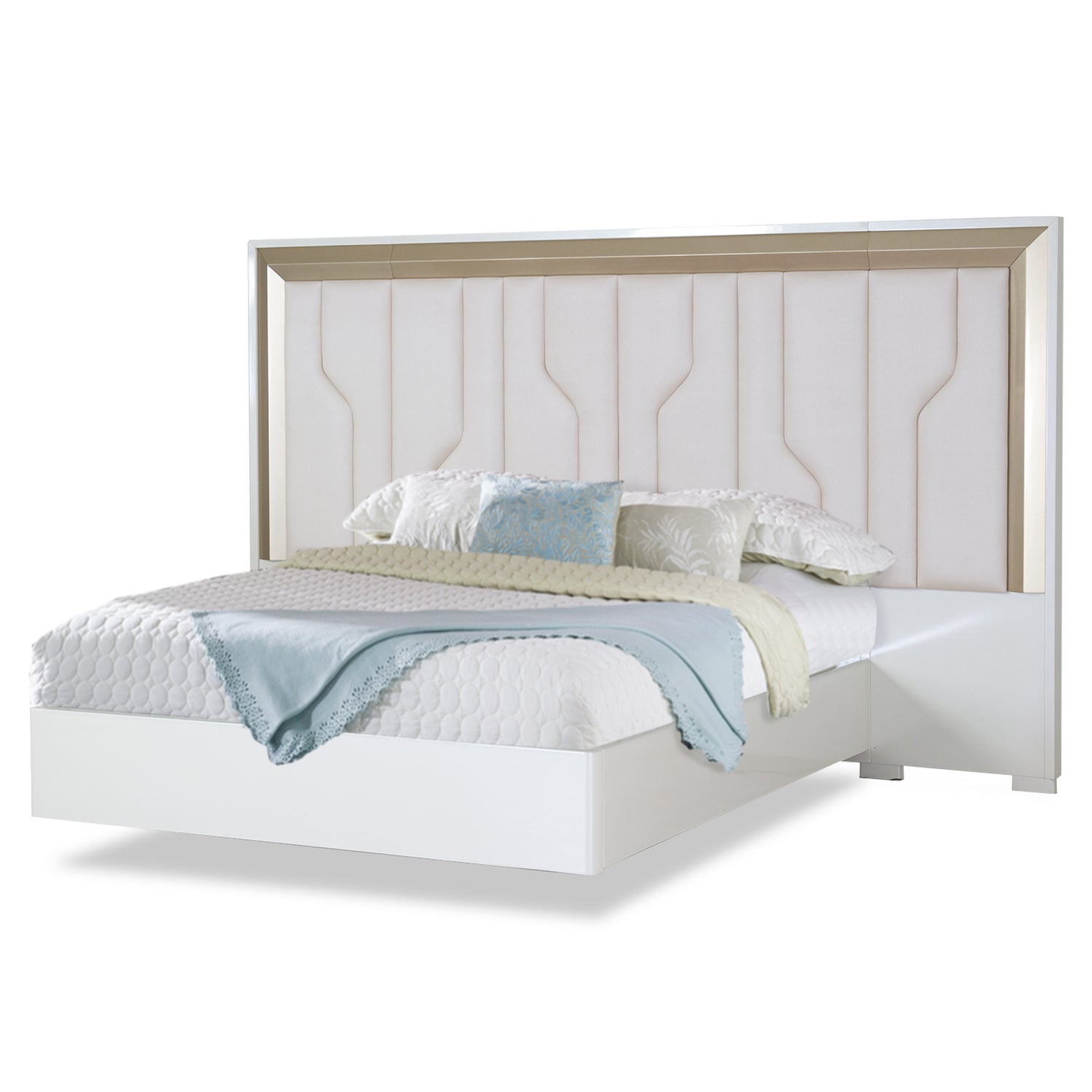 Recámara Queen Barrett Beige Perla,Champaña — Muebles Jamar Panamá