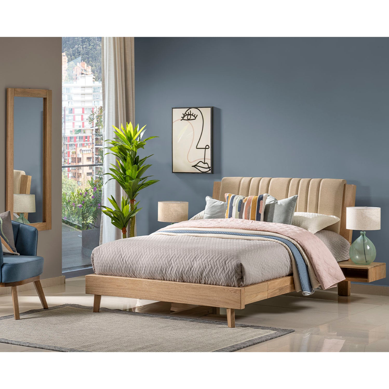 Recámara King Piero Natural, Marfil — Muebles Jamar Panamá