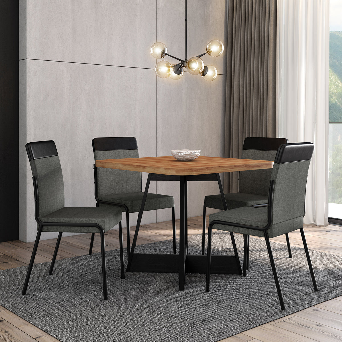 Comedor 4 Puestos Aliss Negro — Muebles Jamar Panamá