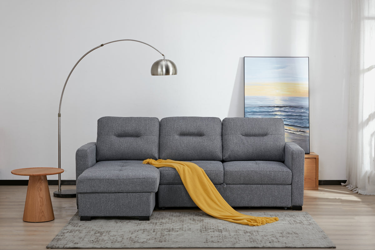 Sofá Cama Pantry Microfibra Gris — Muebles Jamar Panamá