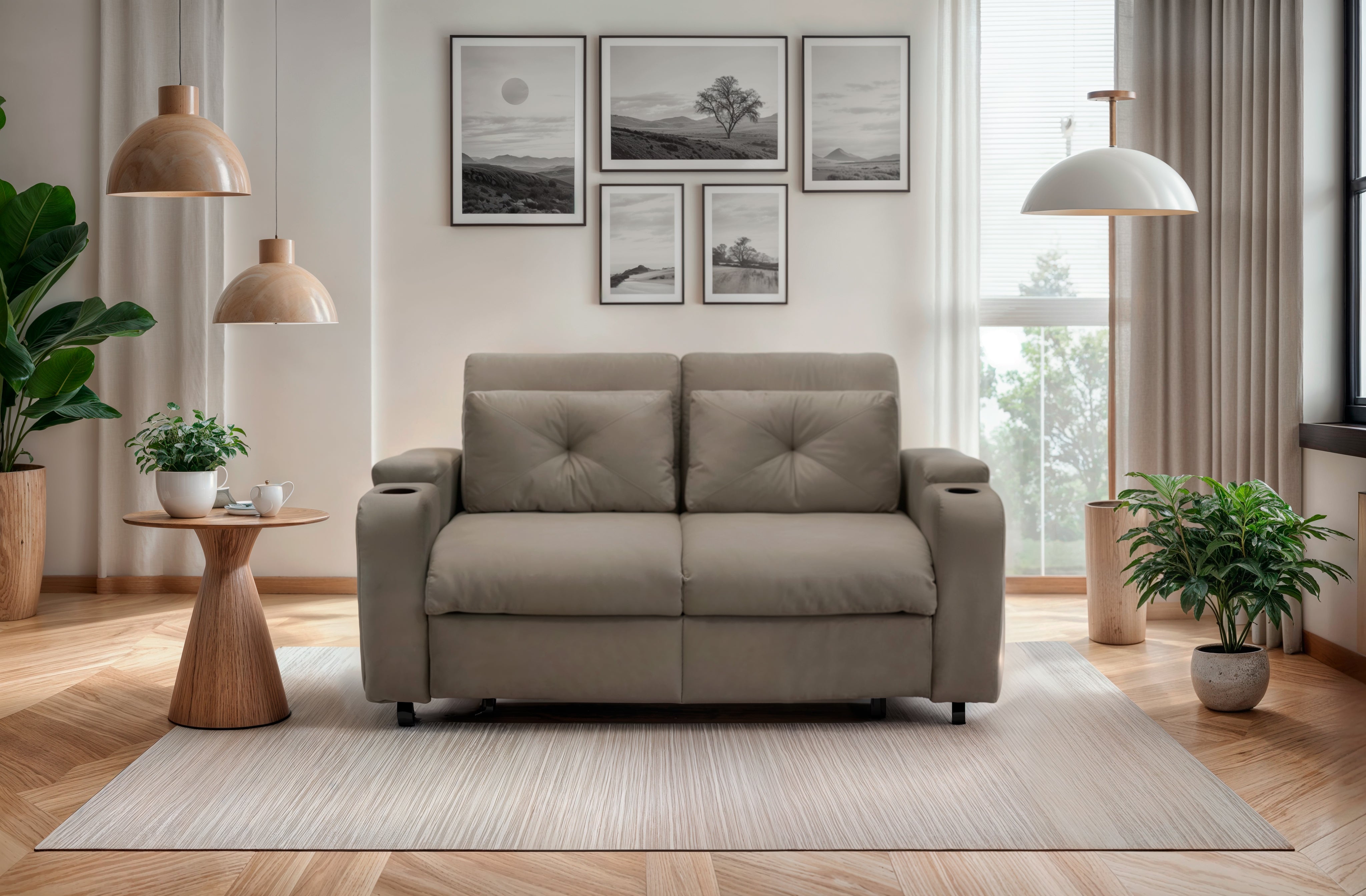 Sofá Cama Boston Velvet London Taupe — Muebles Jamar Panamá