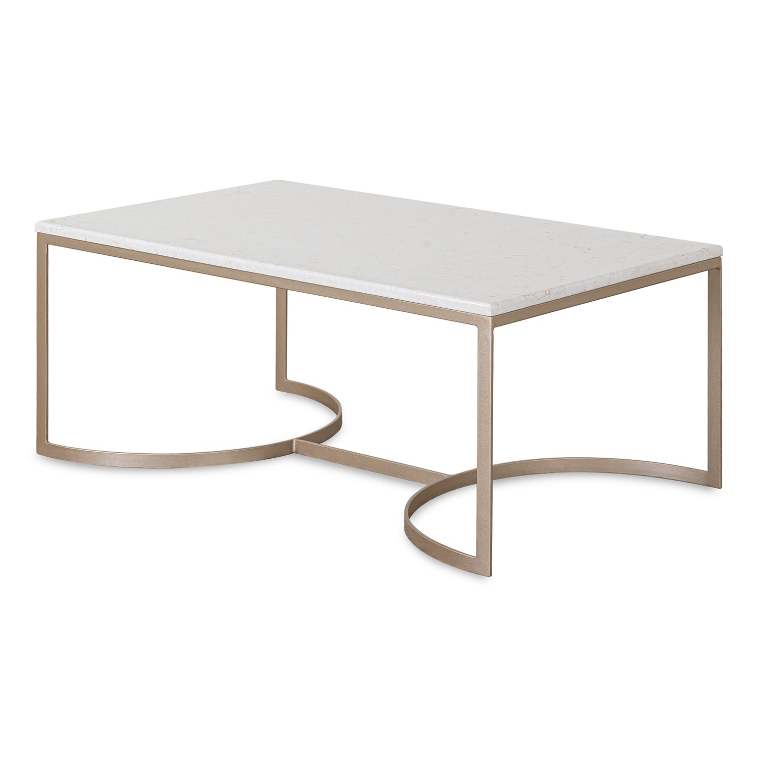 Mesa De Centro Channel Marmolado, Champaña — Muebles Jamar Panamá
