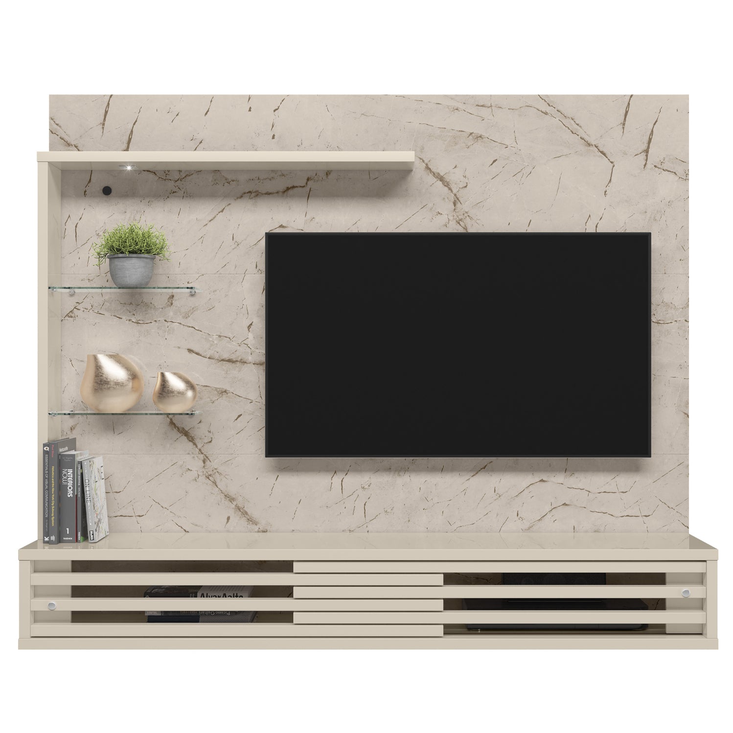 Panel de Tv Florens Off White, Marmol — Muebles Jamar Panamá