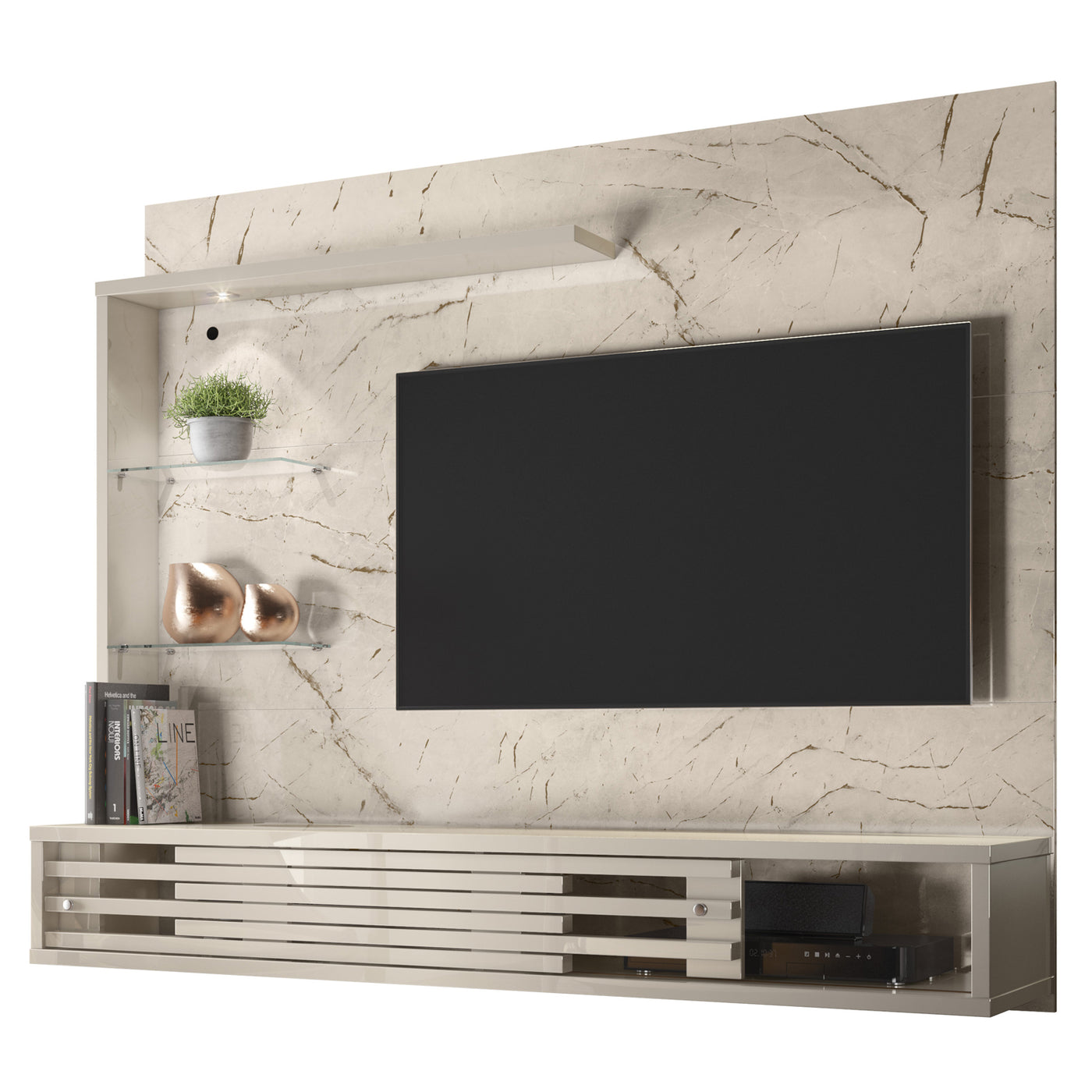 Panel de Tv Florens Off White, Marmol — Muebles Jamar Panamá