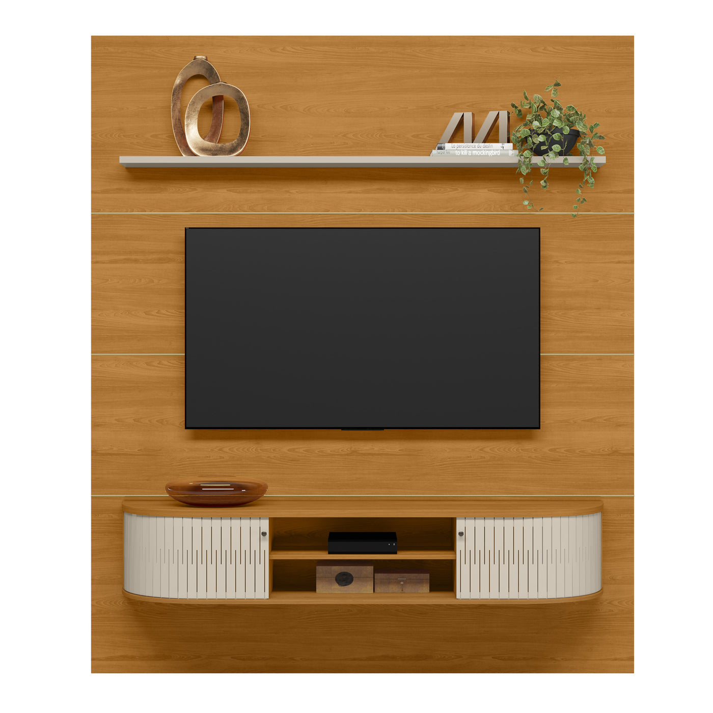 Panel de Tv Amin Natural, Off White — Muebles Jamar Panamá