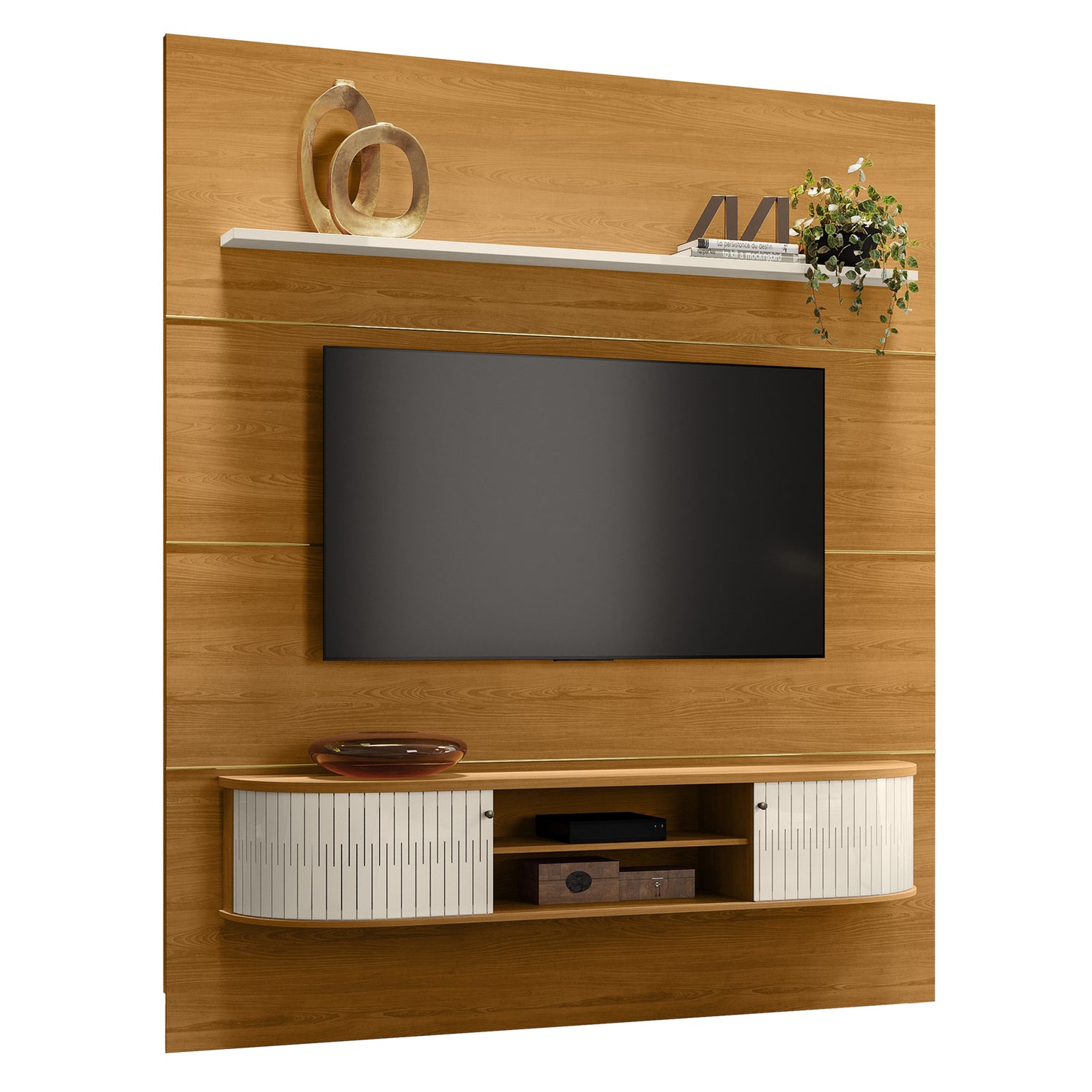 Panel de Tv Amin Natural, Off White — Muebles Jamar Panamá