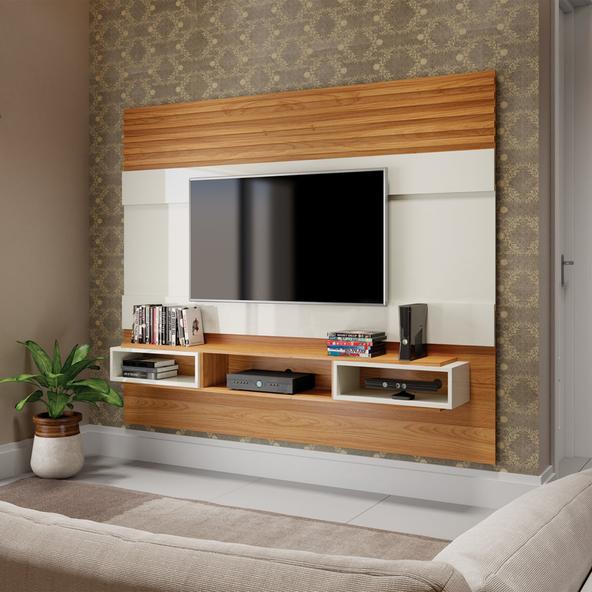 Panel de Tv Opel Natural, Off White — Muebles Jamar Panamá