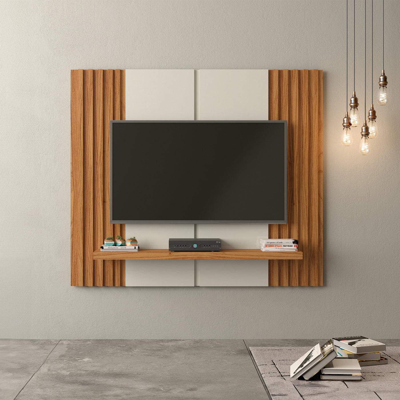 Panel de Tv Litio Natural, Off White — Muebles Jamar Panamá