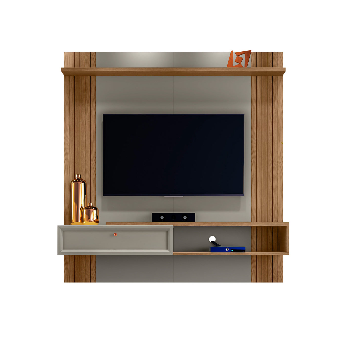 Panel de Tv Almeira Natural, Gris — Muebles Jamar Panamá