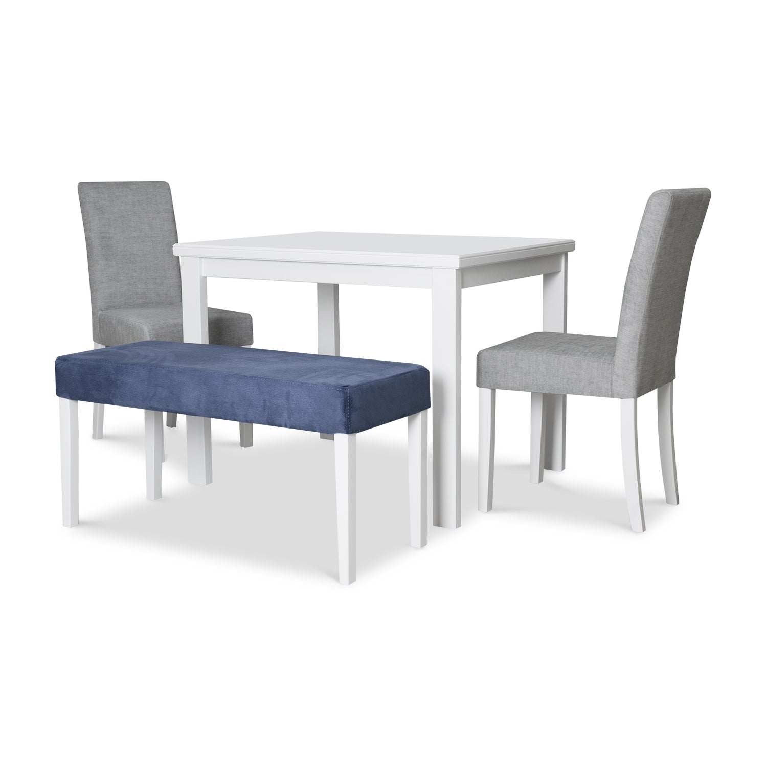 Comedor 4 Puestos Bruce Nairobi Blanco, Gris — Muebles Jamar Panamá