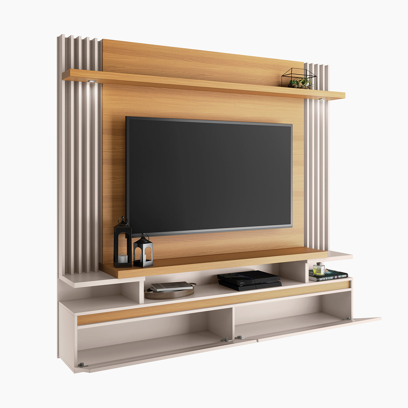 Panel De Tv Cosmos Natural, Off White — Muebles Jamar Panamá