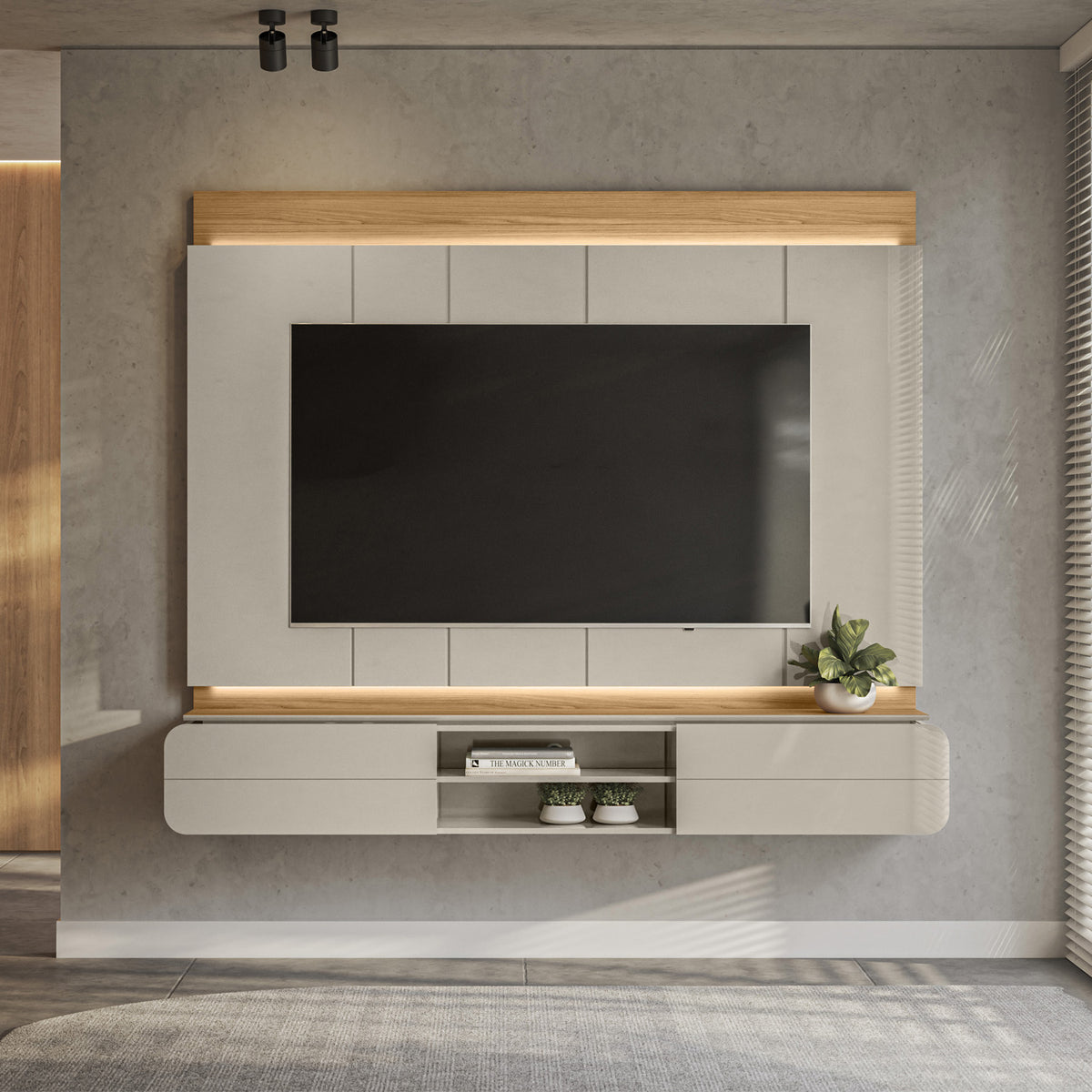 Panel de Tv Zurich Natural, Off White — Muebles Jamar Panamá