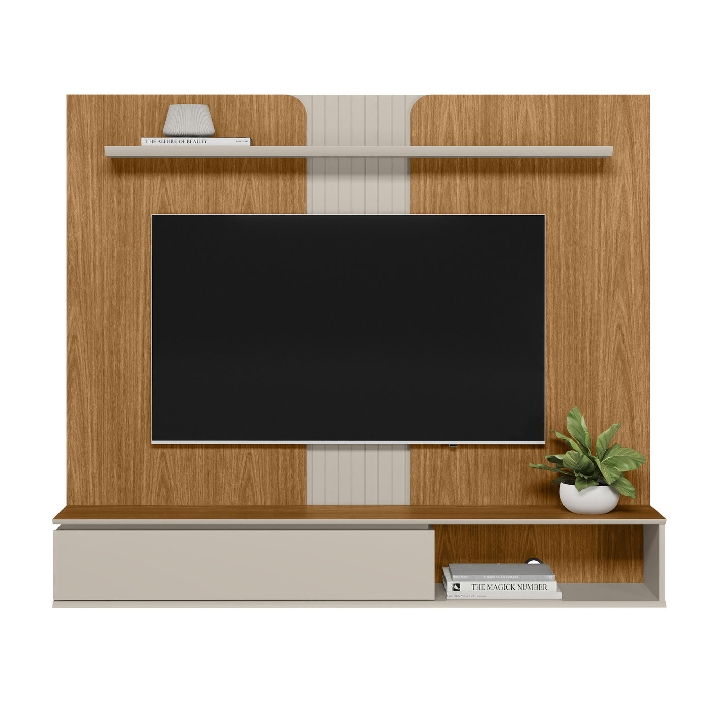 Panel de Tv Adell Natural, Off White — Muebles Jamar Panamá