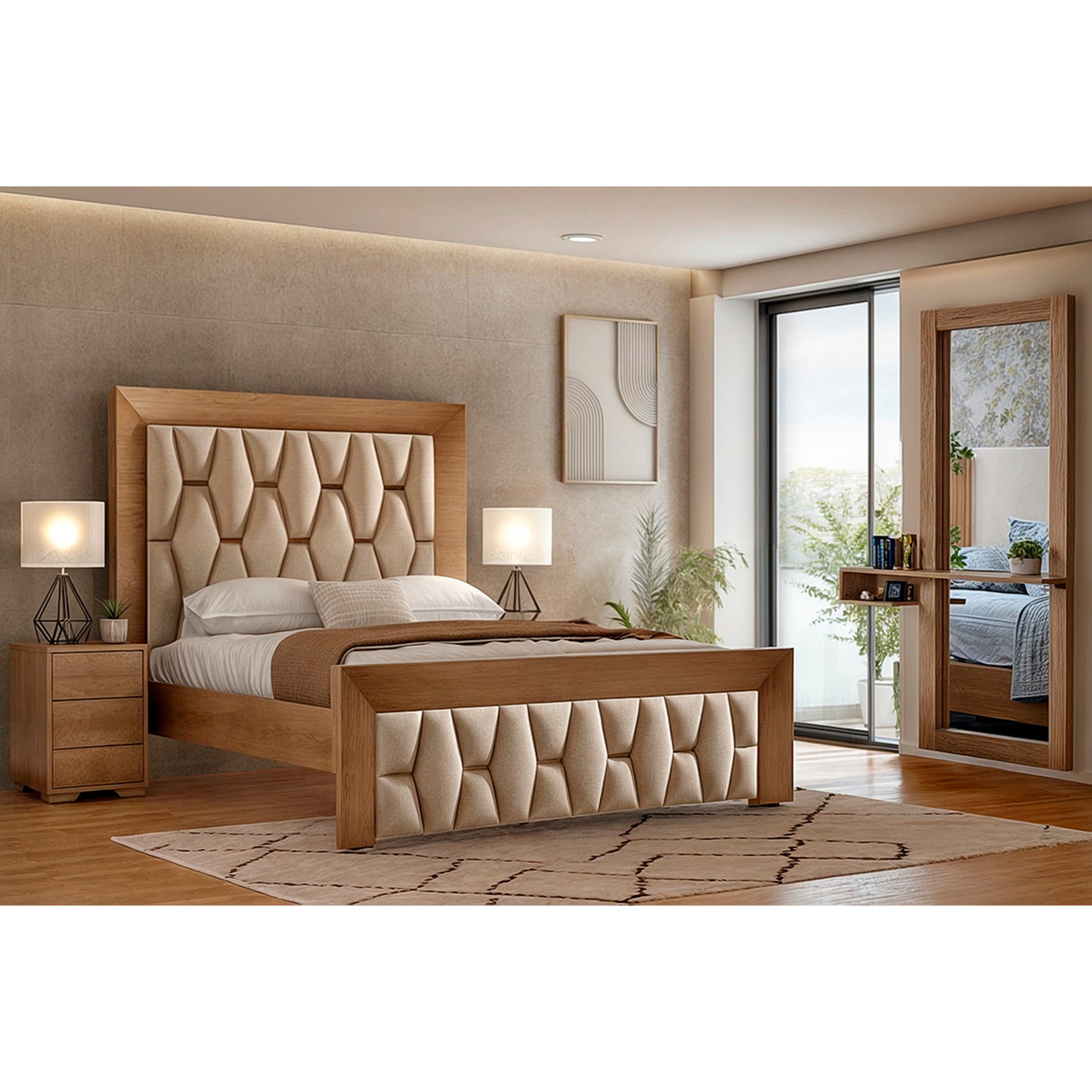 Recámara Full Mila Beige, Natural — Muebles Jamar Panamá