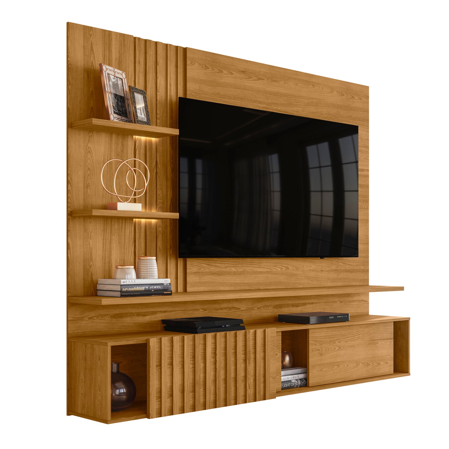 Panel Tv Bruno Natural — Muebles Jamar Panamá