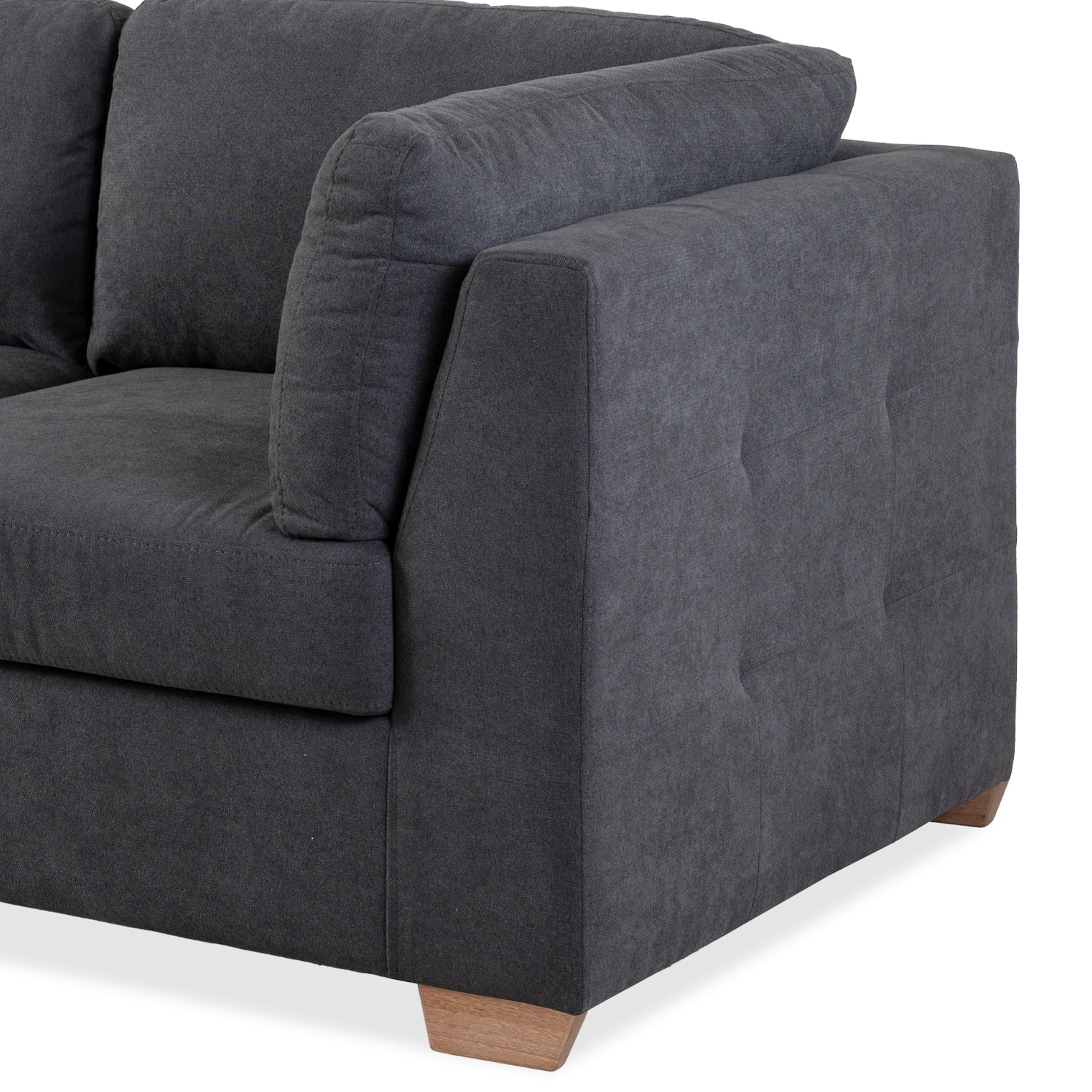 Sofá 2 Puestos Astro Microfibra Kazan Plomo, Natural — Muebles Jamar Panamá