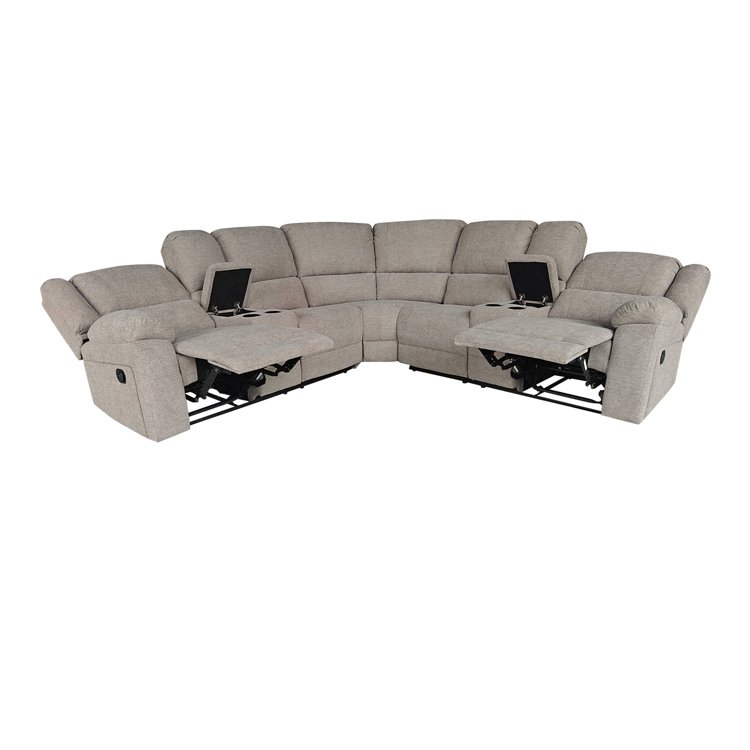 Sala Rinconera Reclinable Morgan Microfibra Taupe — Muebles Jamar Panamá