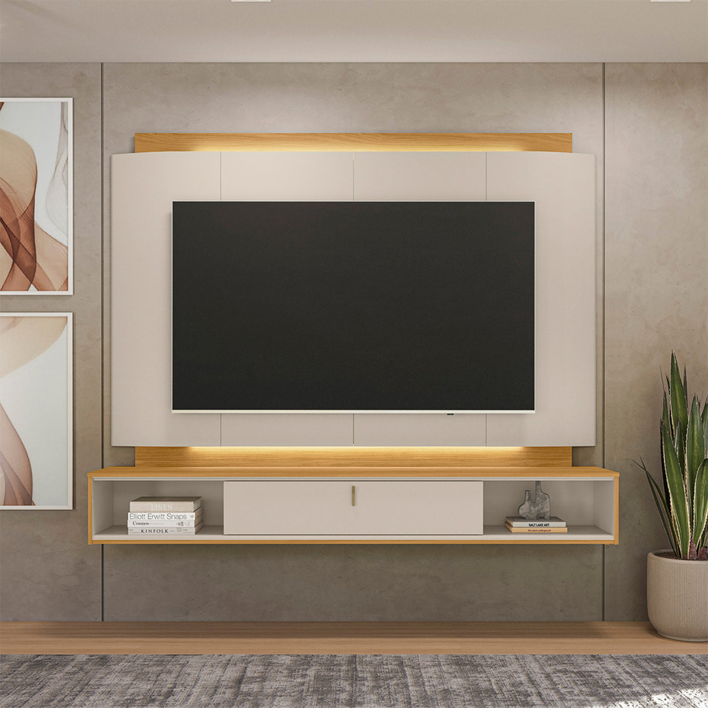 Panel de Tv Havana Natural Off White — Muebles Jamar Panamá