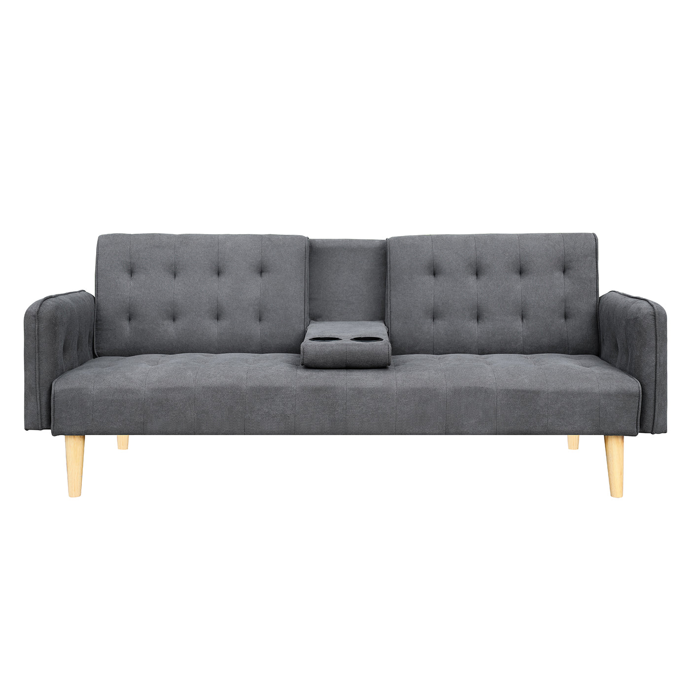 Sofá Cama Agnes Microfibra Plomo, Natural — Muebles Jamar Panamá