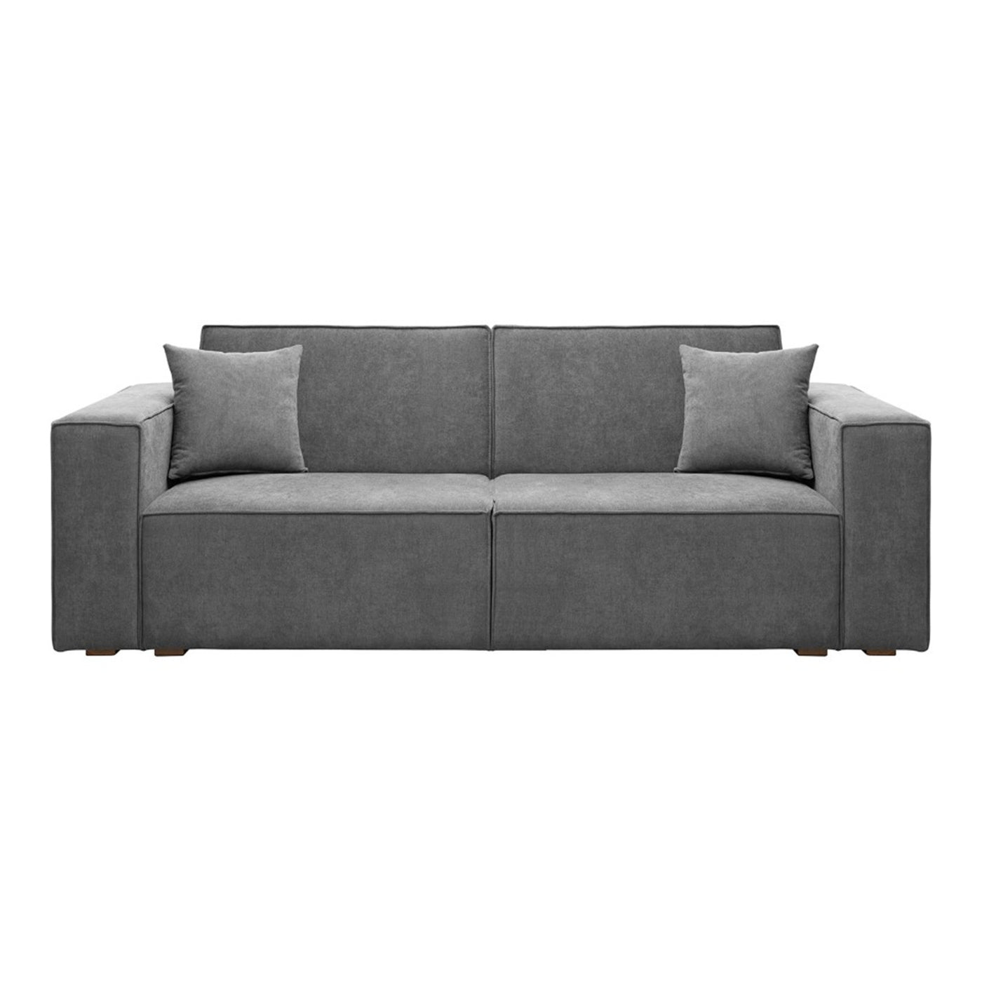 Sofá Cama Cox Microfibra Kaazan Plomo, Natural — Muebles Jamar Panamá