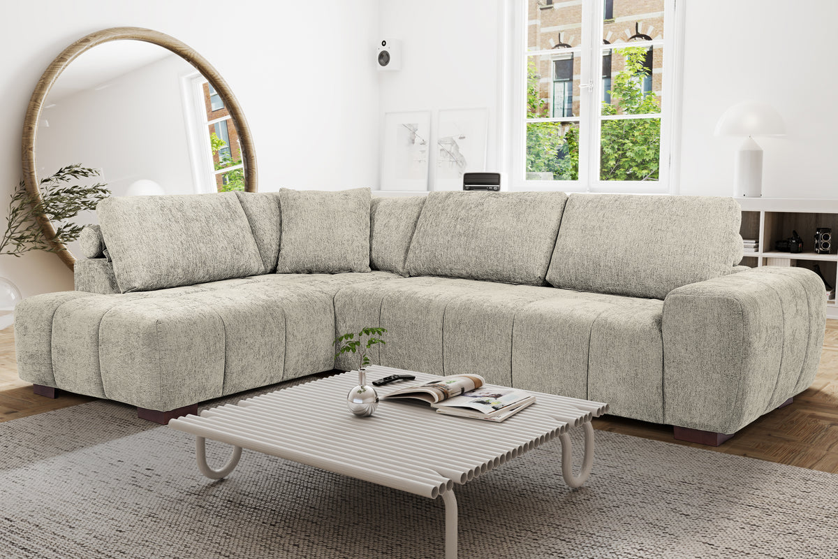 Sala Rinconera Cielum Velvet Beige — Muebles Jamar Panamá