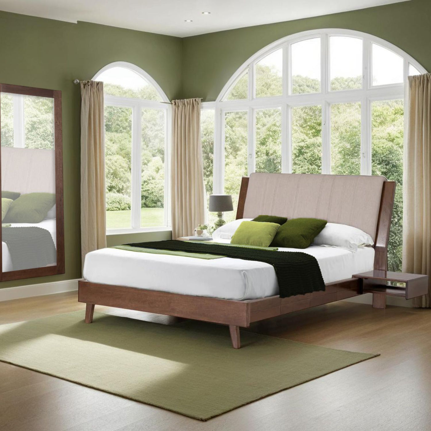 Recámara Full Piero Trigo,Natural Oscuro — Muebles Jamar Panamá