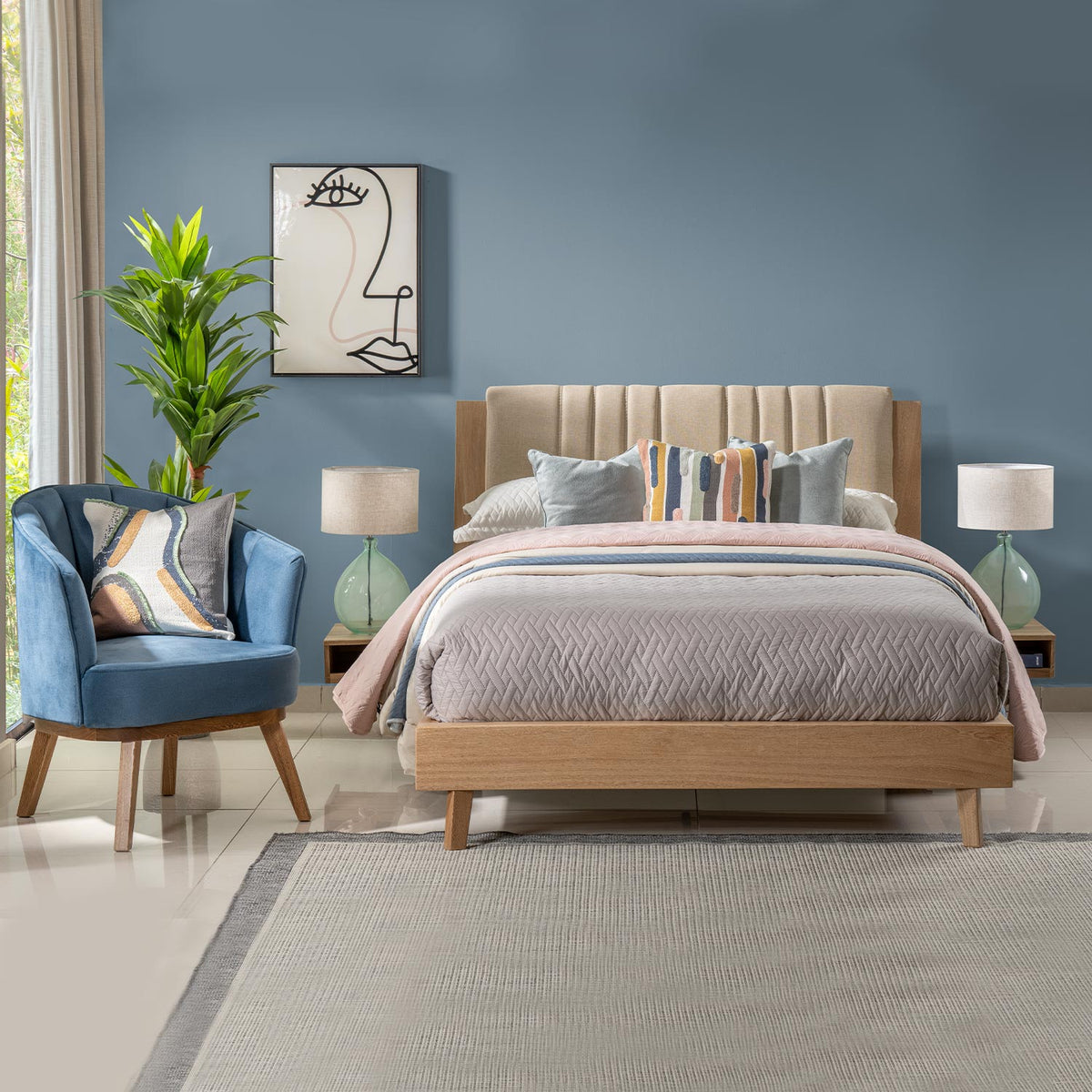 Recámara Full Piero Natural/Marfil — Muebles Jamar Panamá