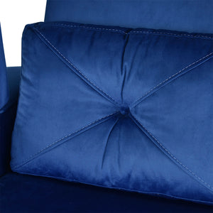 Sofá Cama Boston Velvet Rich Azul — Muebles Jamar Panamá