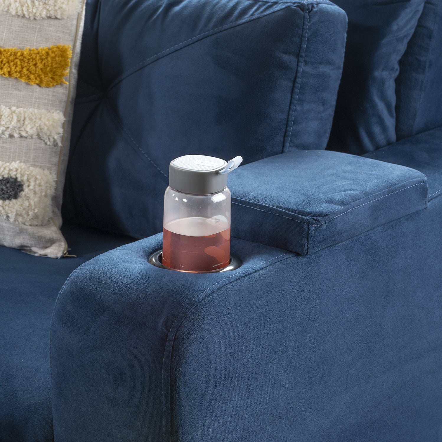 Sofá Cama Boston Velvet Rich Azul — Muebles Jamar Panamá