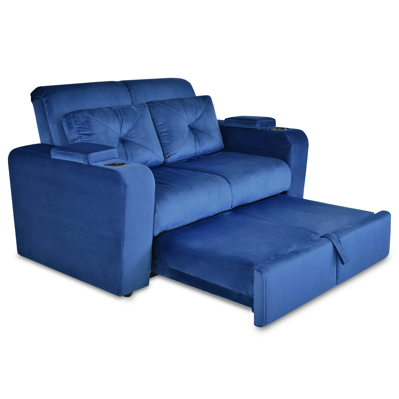 Sofá Cama Boston Velvet Rich Azul — Muebles Jamar Panamá