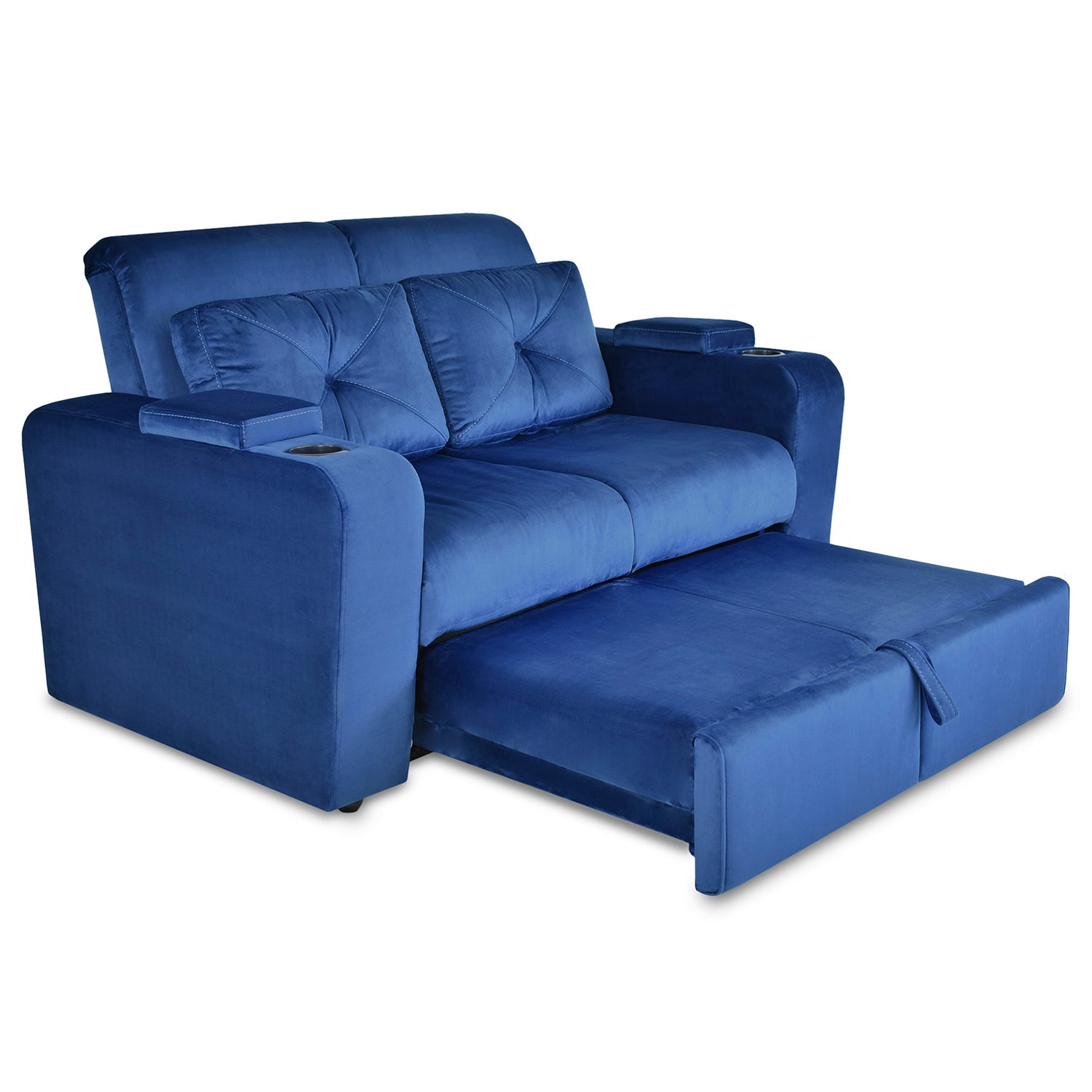 Sofá Cama Boston Velvet Rich Azul — Muebles Jamar Panamá