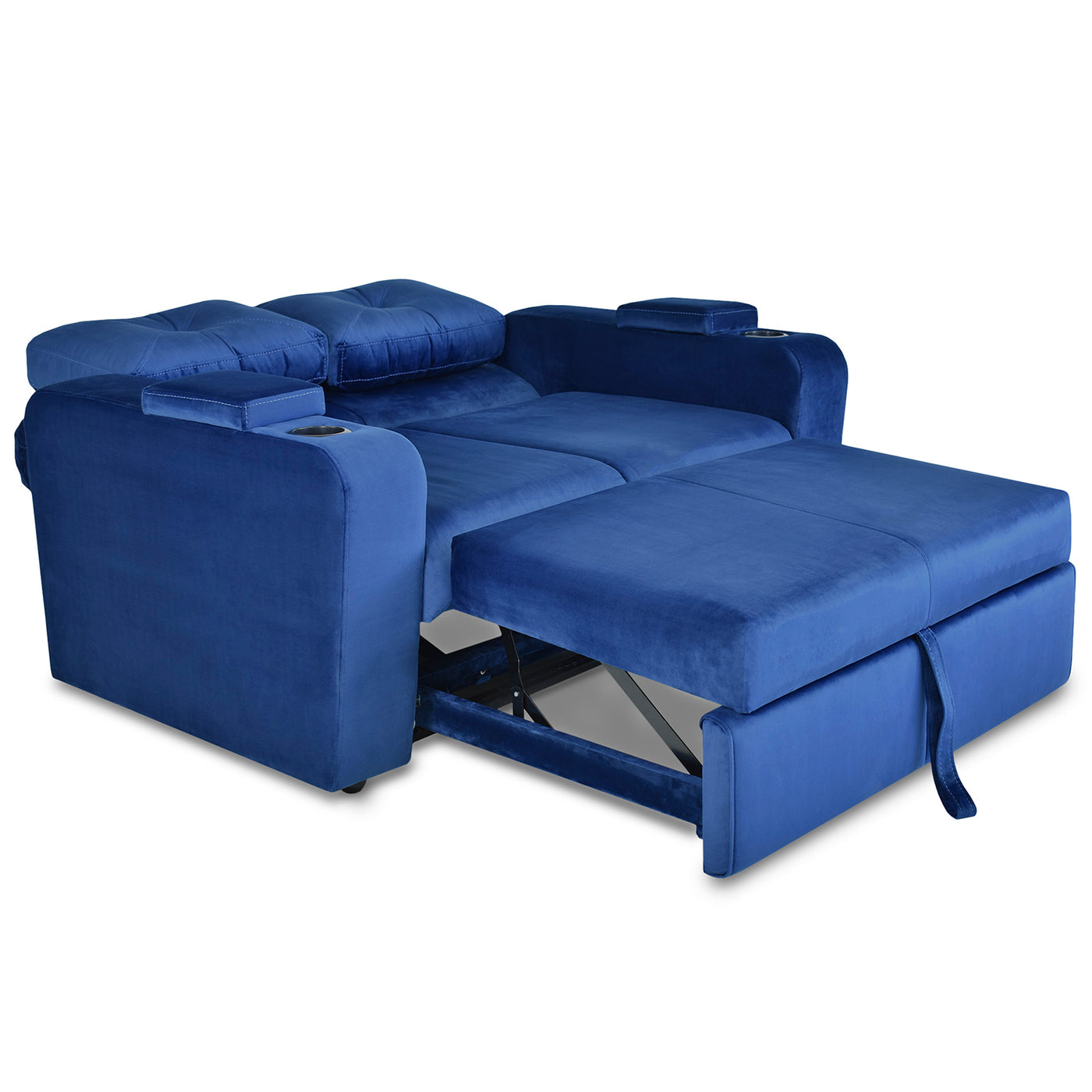 Sofá Cama Boston Velvet Rich Azul — Muebles Jamar Panamá